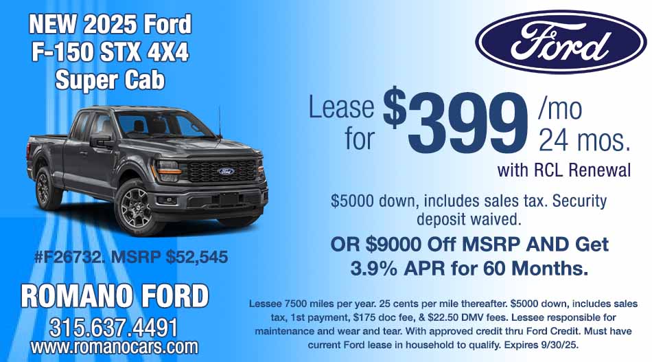 New 2025 Ford F-150 SRX 4X4 Super Cab | Romano Ford Specials ...